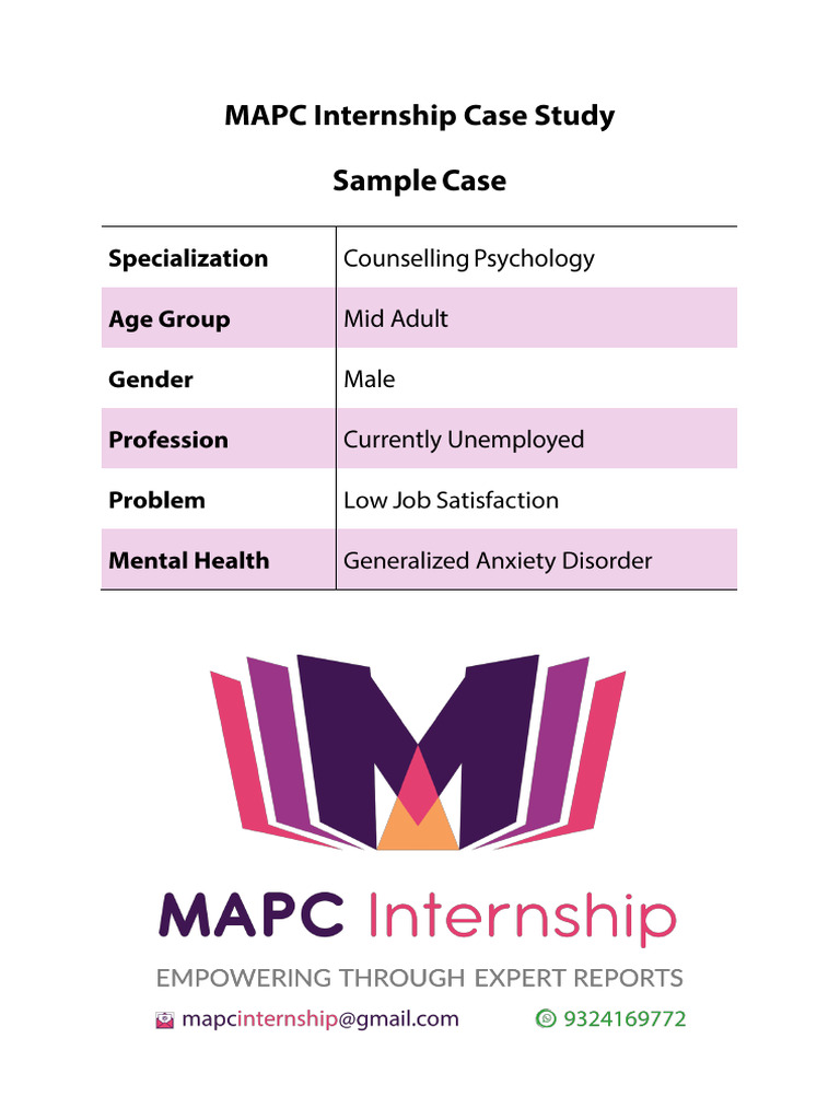 MAPC Internship Sample Case Study | PDF