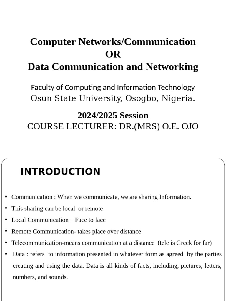 CSC406_IFT303_INS303_WEEK1 | PDF | Computer Network | Network Topology