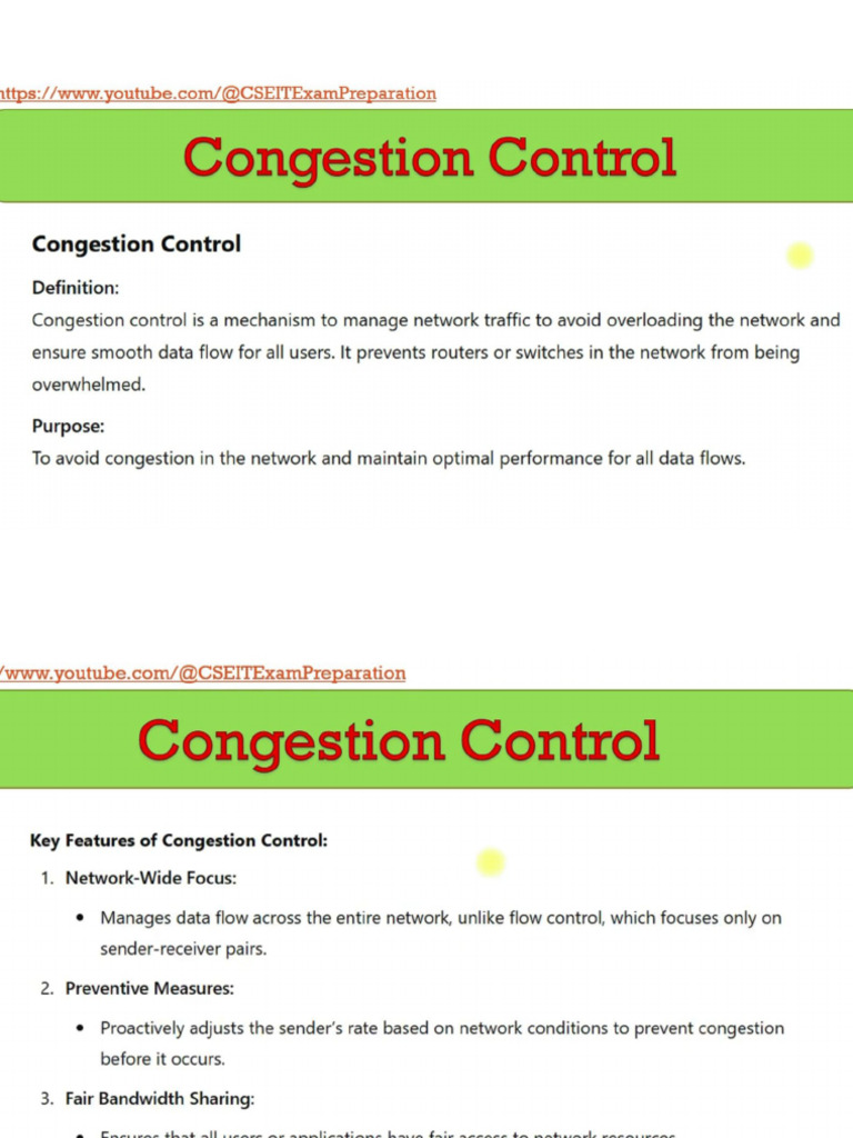 Congestion Control TCP Unit 2 | PDF