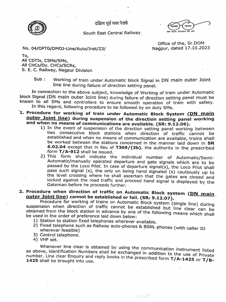 Working Instruction of Direction Setting Panel | PDF