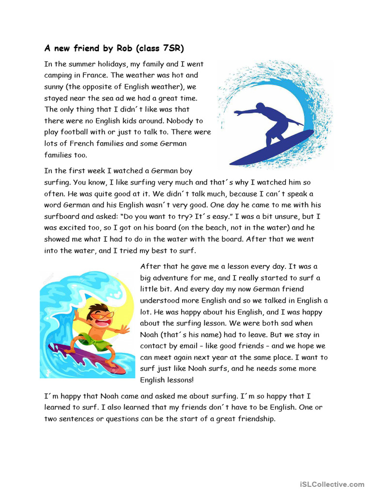 Friendship Through Surfing Lessons | PDF