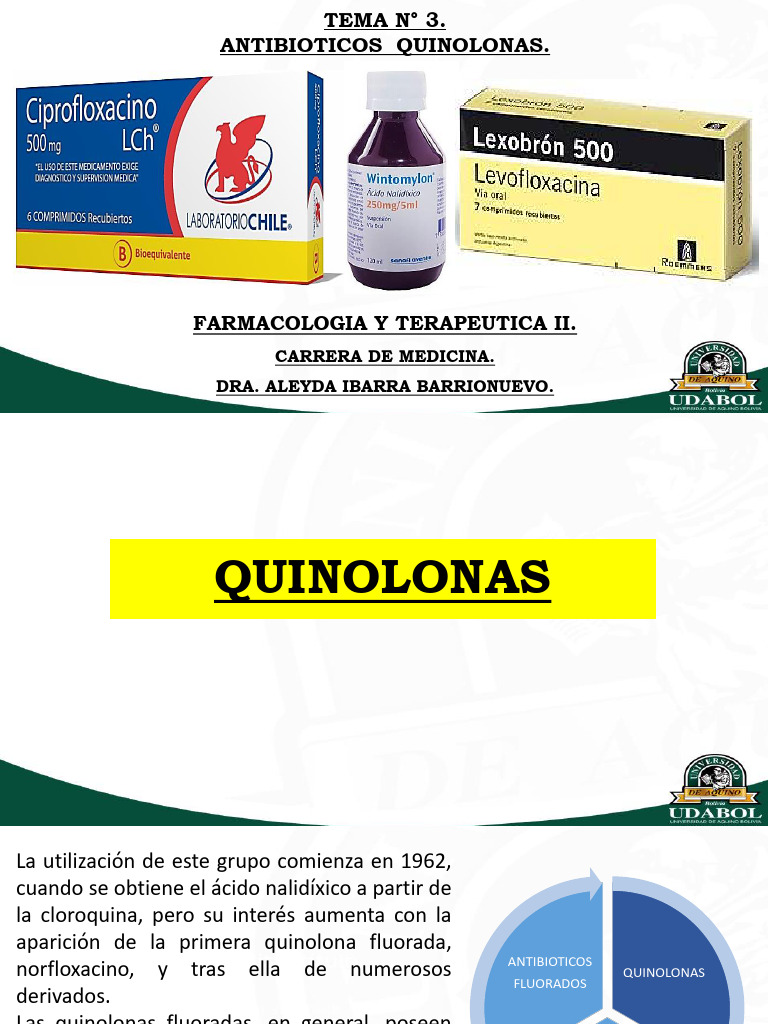 TEMA N 3. ANTIBIOTICOS. QUINOLONAS. | PDF | Especialidades Medicas | Antibióticos