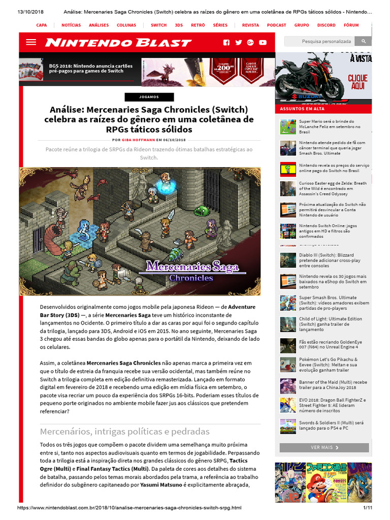 Análise_ Mercenaries Saga Chronicles (Switch) celebra as raízes do gênero em uma coletânea de ...