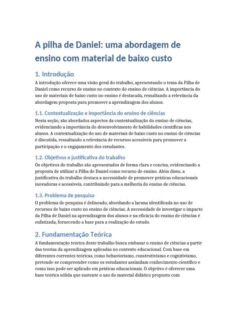 A pilha de Daniel_ uma abordagem de ensino com material de baixo custo | PDF | Aprendizado ...