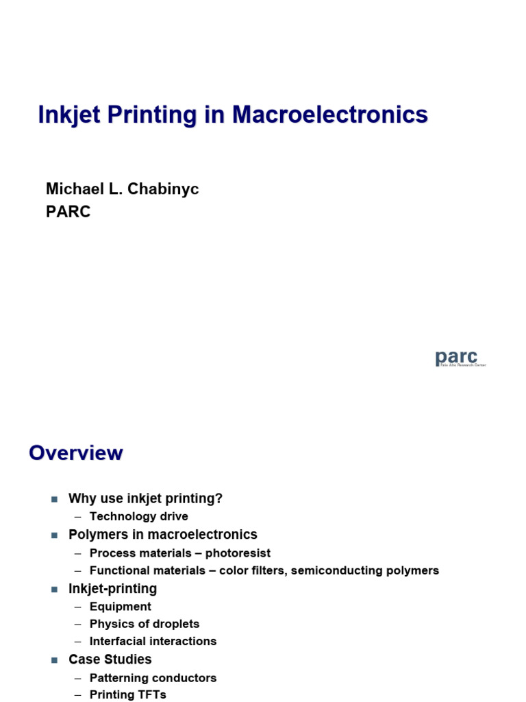 Inkjet Printing for Electronics | PDF | Wafer (Electronics) | Oled