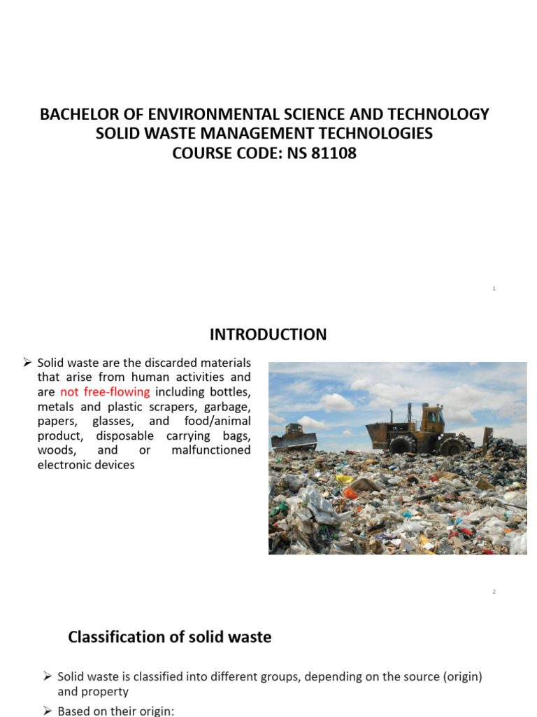 Presentation For Solid Waste Technologies 2 | PDF | Waste Management ...