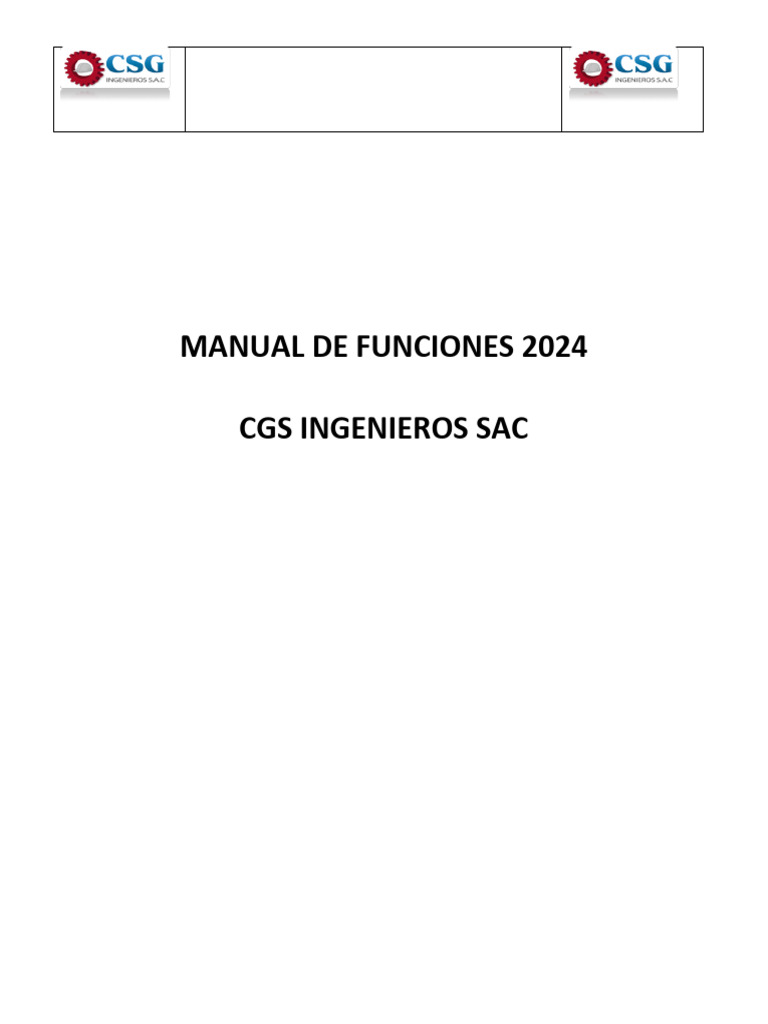 Manual de Fucniones CSG 2024 | PDF | Business | Negocios económicos