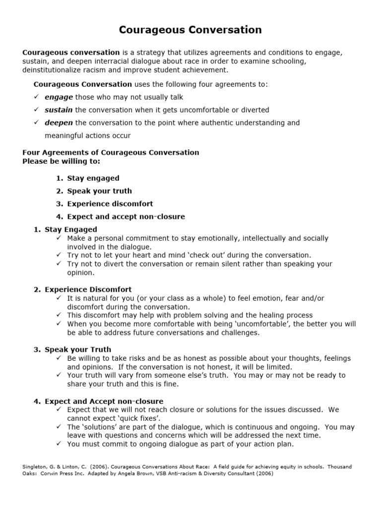 Courageous-Conversations-summary_Angela-Brown | PDF | Conversation | Truth