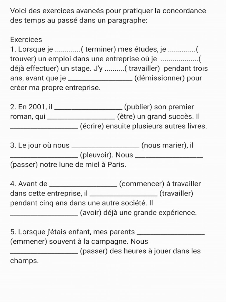 Concordance Des Temps - 241228 - 202329 | PDF