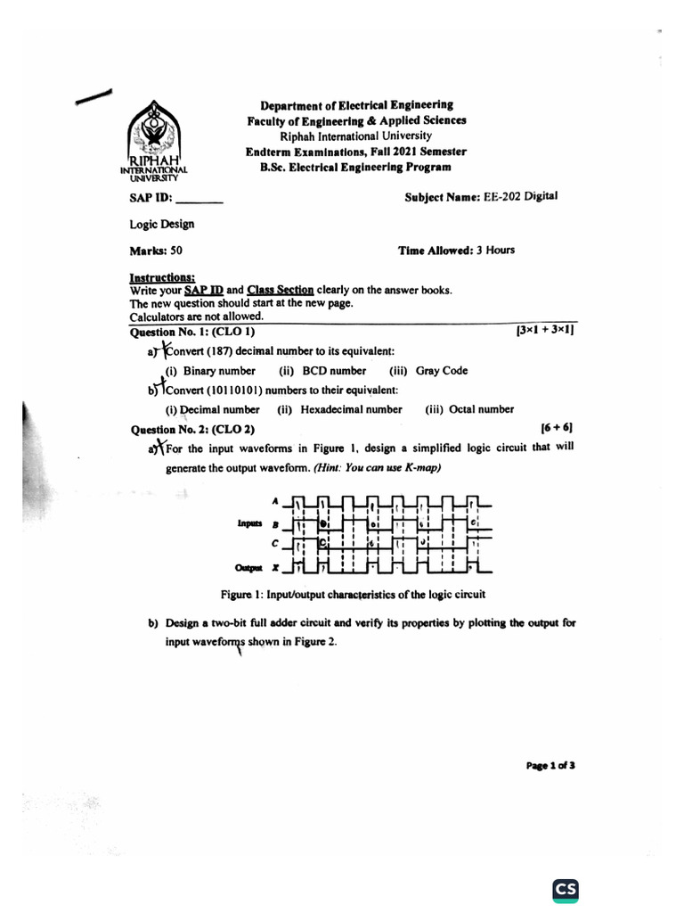 DLD Past Papers | PDF