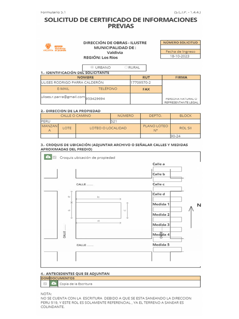 Solicitud Informaciones Previas | PDF