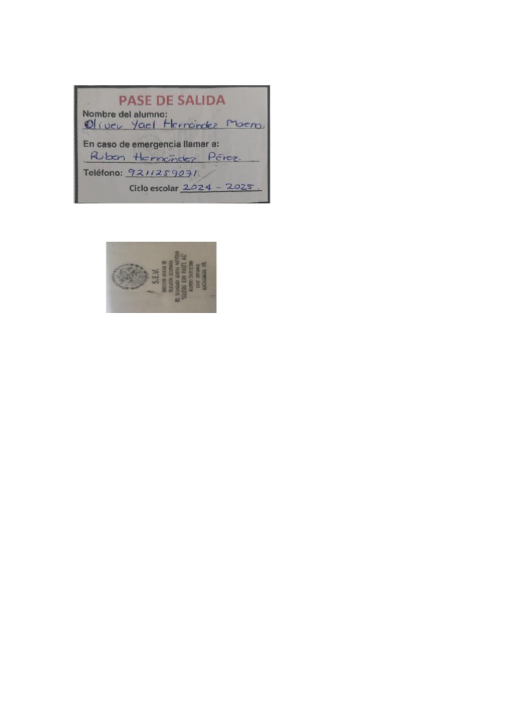 Archivo Pase de Salida | PDF