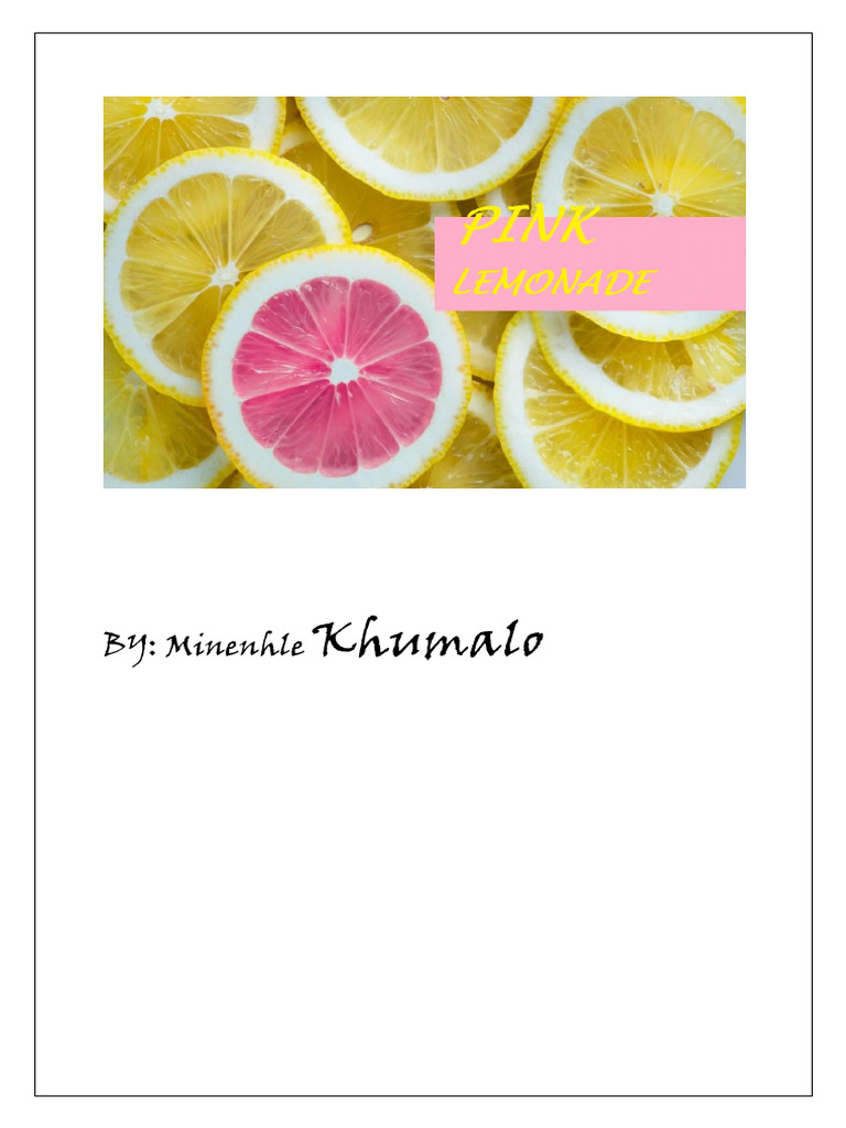 Pink Lemonade by Minenhle Khumalo. | PDF