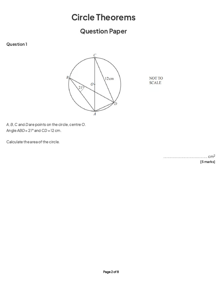Circle Theorems and Geometry Problems | PDF