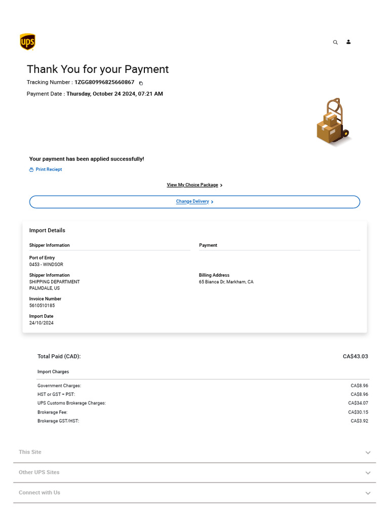 ICoD Payment and Processing - UPS - Canada | PDF