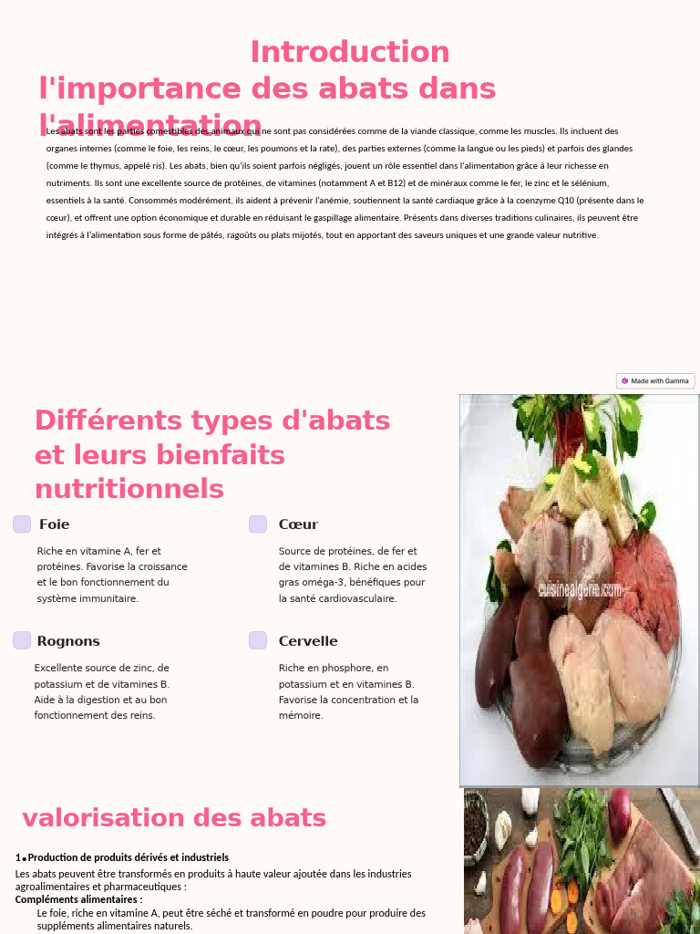 Bienfaits et valorisation des abats | PDF | Abat | Manger