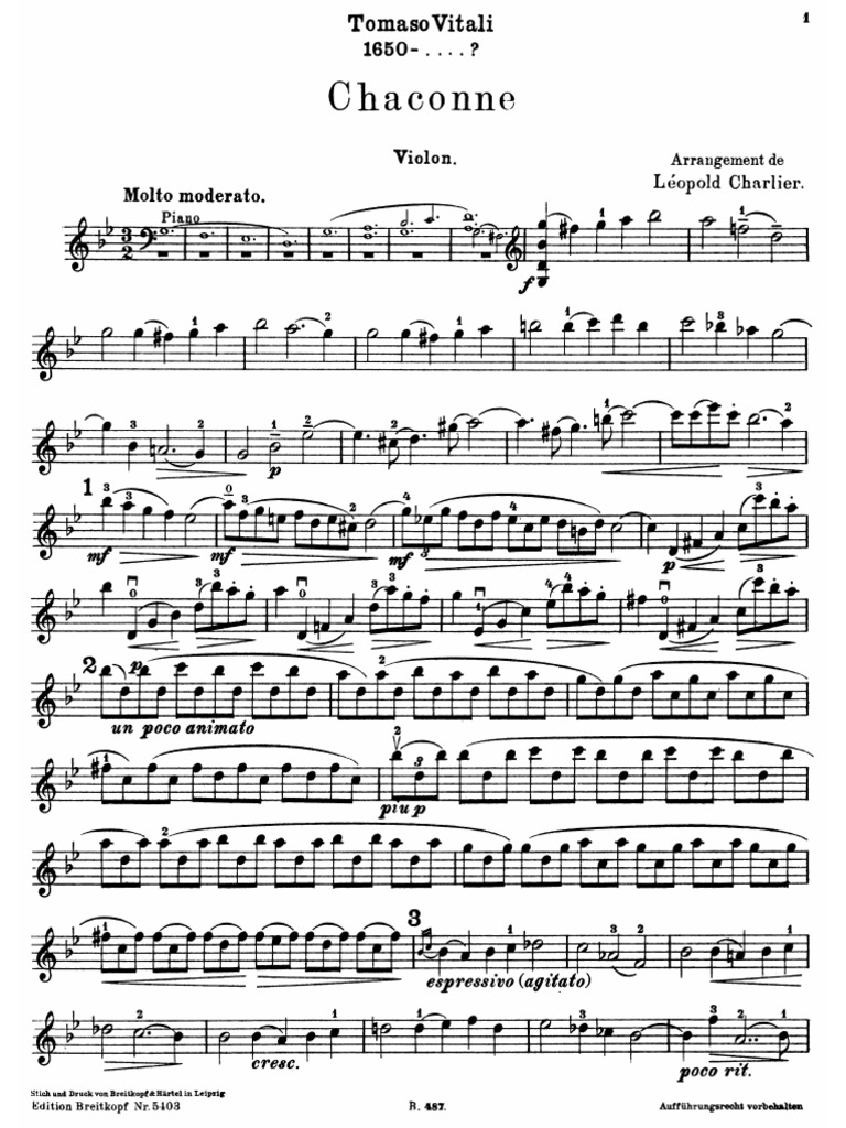 Chacona de Vitali | PDF