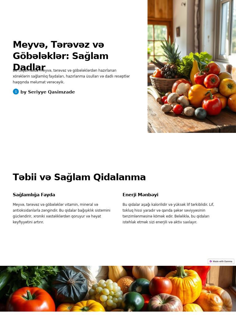 Meyve Terevez Ve Gobelekler Saglam Dadlar | PDF