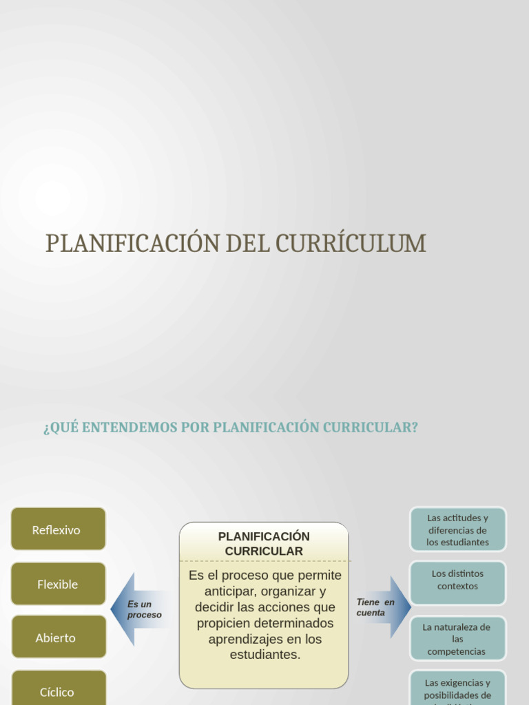 Planificación Curricular y Competencias | PDF | Plan de estudios | Aprendizaje
