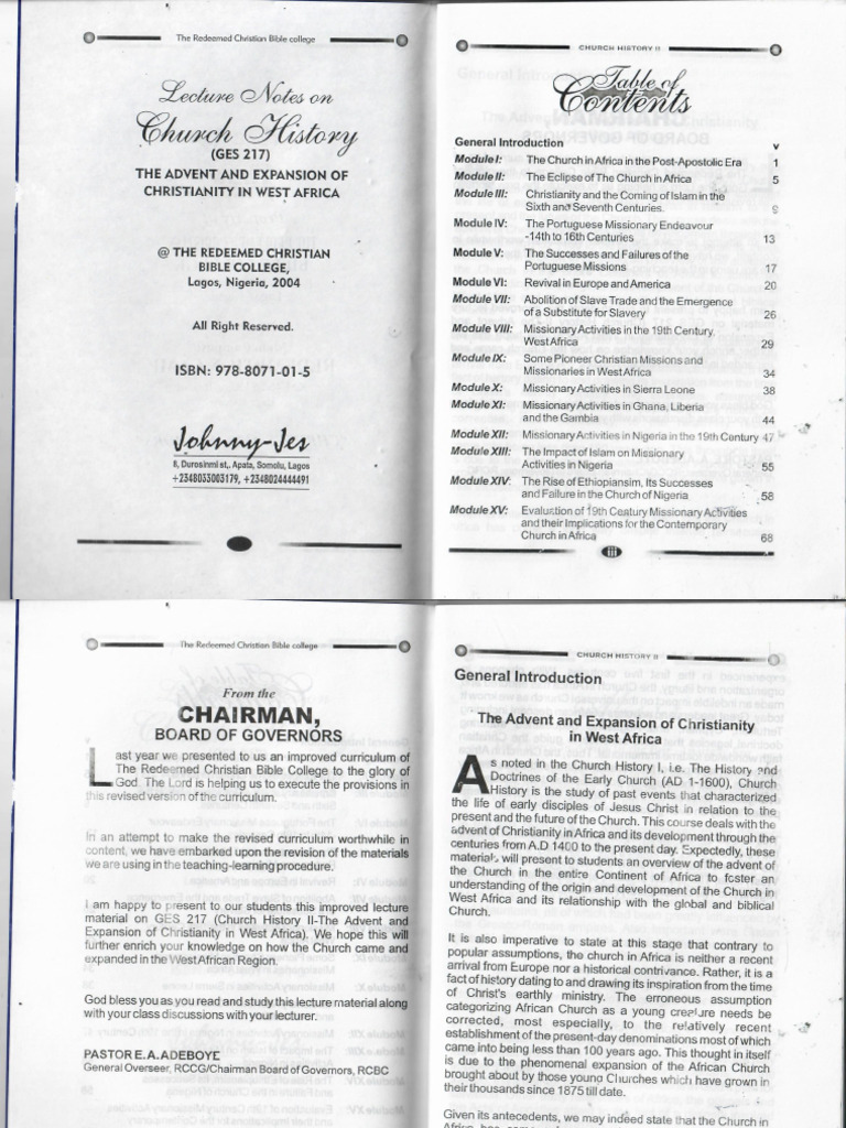 Church History II - The Advent and Expansion of Christianity in West ...
