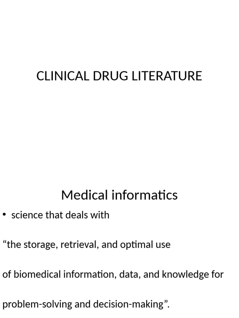 Utilization of Clinical Drug Literature 1 | PDF | Pharmacy | Clinical Trial