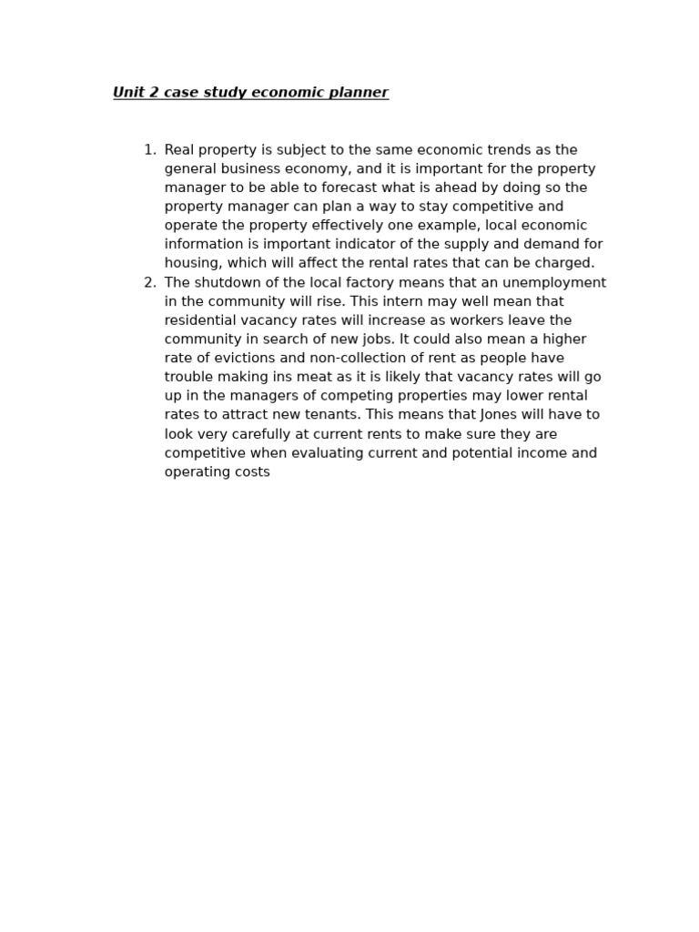 Case Study Unit 2 Property Management | PDF