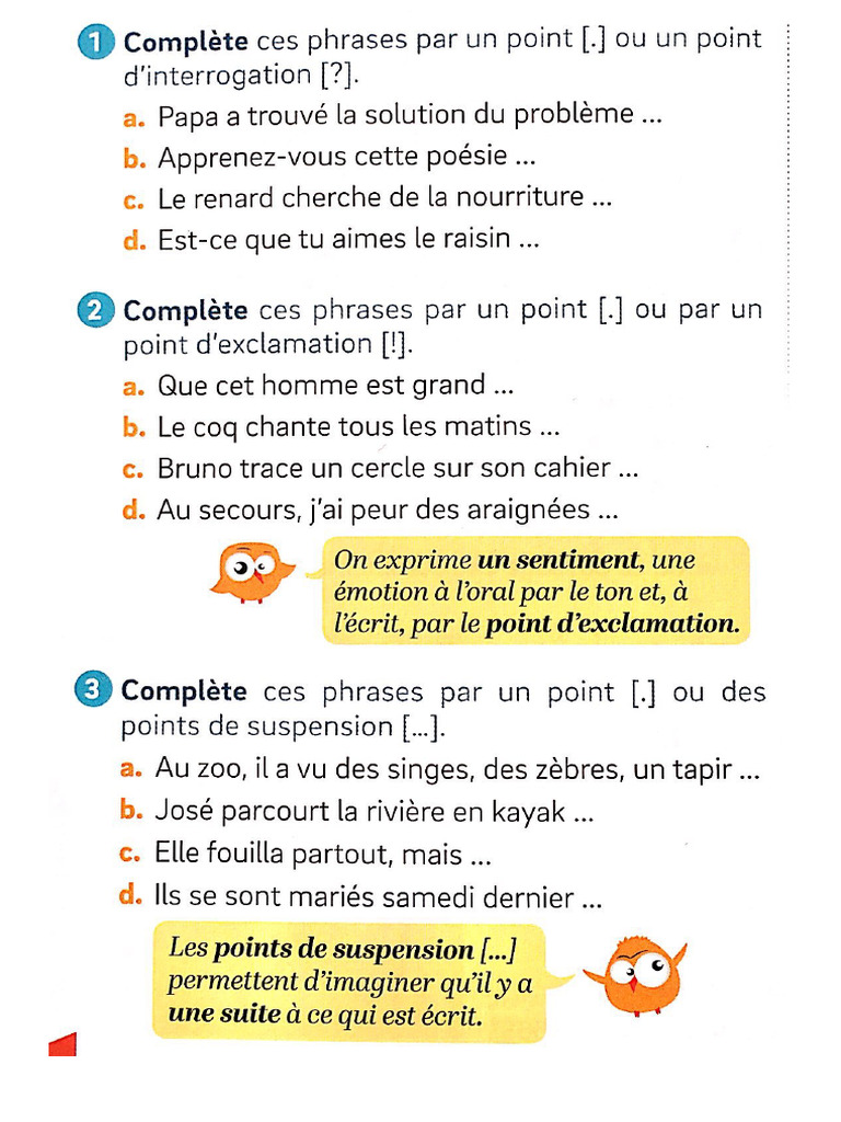 exercices ponctuation fiche | PDF