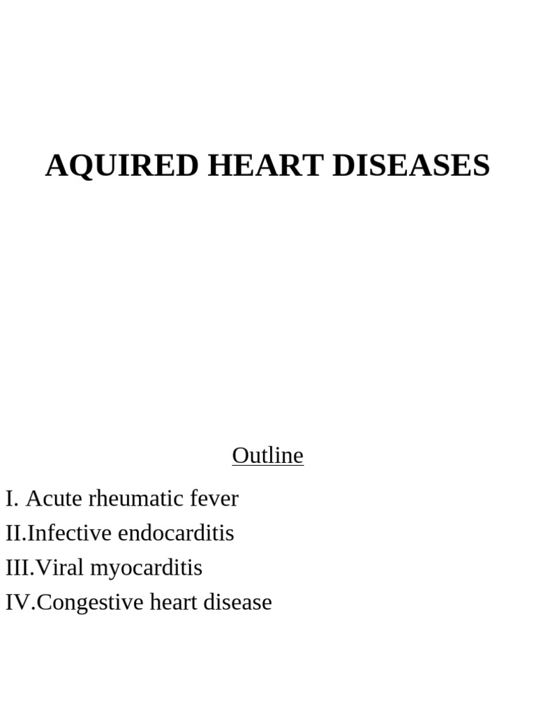 Aquired Heart Diseasees | PDF | Heart | Heart Valve