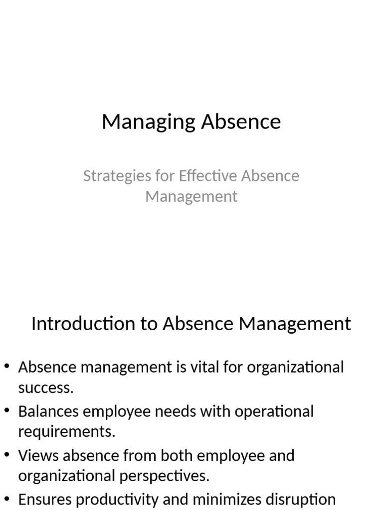 Managing Absence | PDF | Performance Indicator | Business