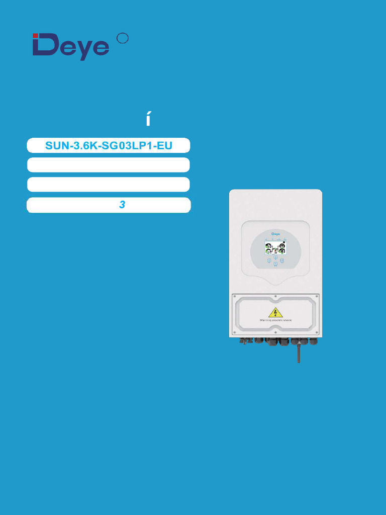 Manual Inversor Deye 6KW SG03/SG05 | PDF | Fotovoltaica | Panel solar