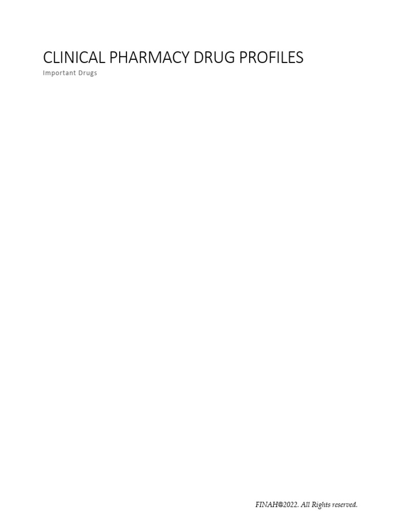 (Exam Edition) CLINICAL PHARMACY DRUG PROFILES (15) 2 | PDF | Clinical ...