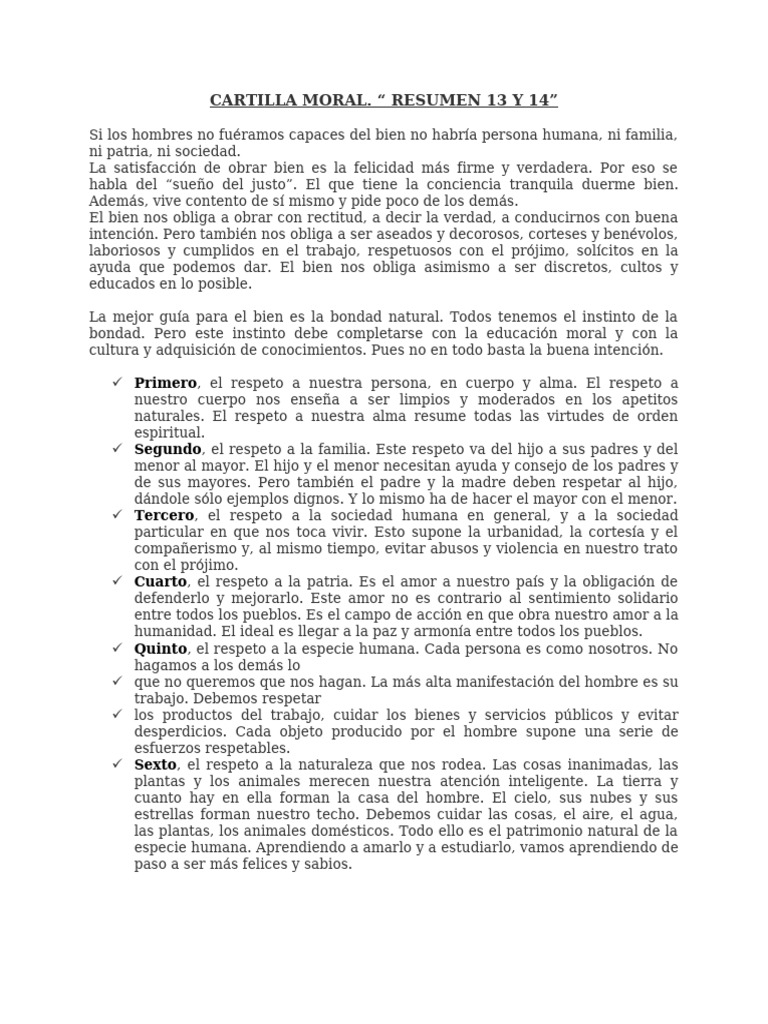 Principios de la Cartilla Moral | PDF | Amor | Moralidad