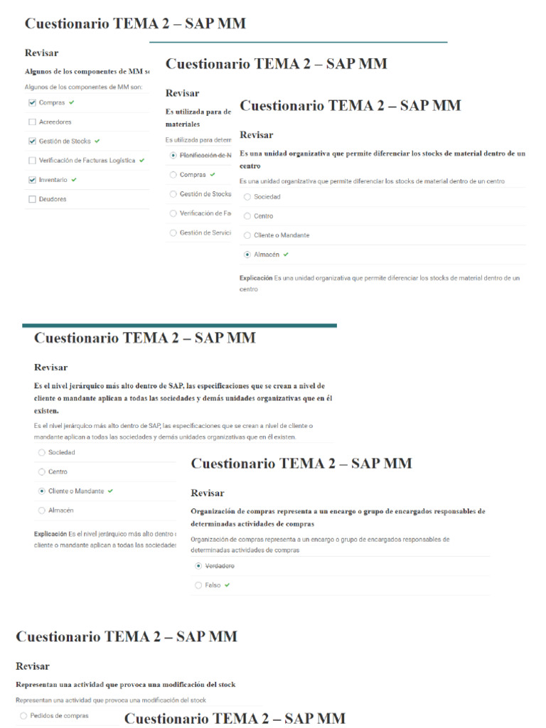 2do Modulo Examen Preguntas SAP | PDF