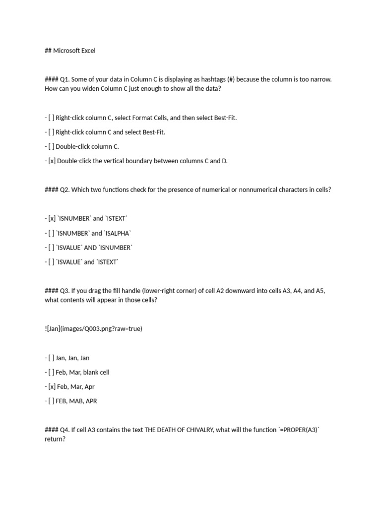 Microsoft Excel exam | PDF | Microsoft Excel