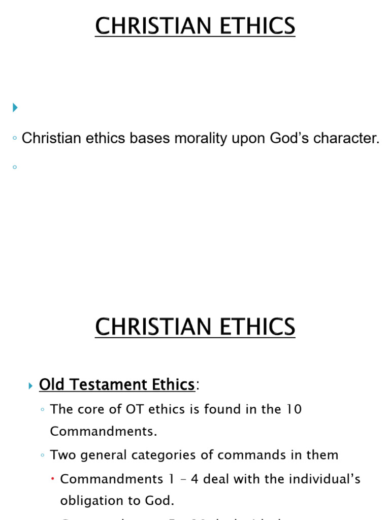 2. Christian Ethics | PDF | Bible | Ten Commandments