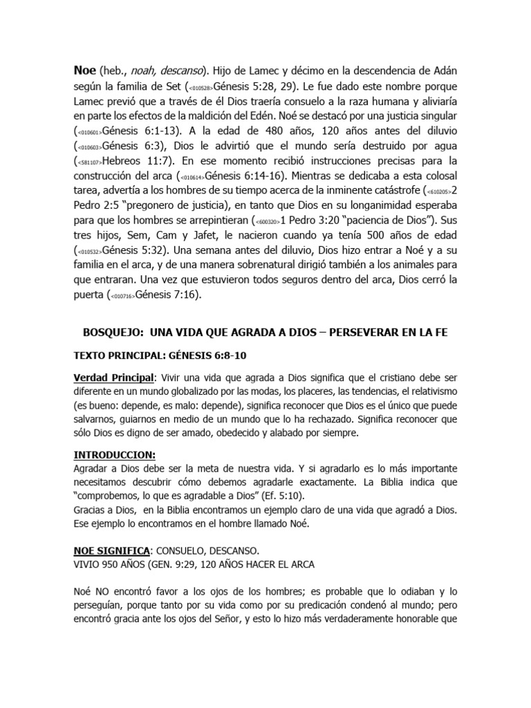 Devocional Corto - Una VIda Que Agrada A Dios 22-05-2024 | PDF | Noé | Amor