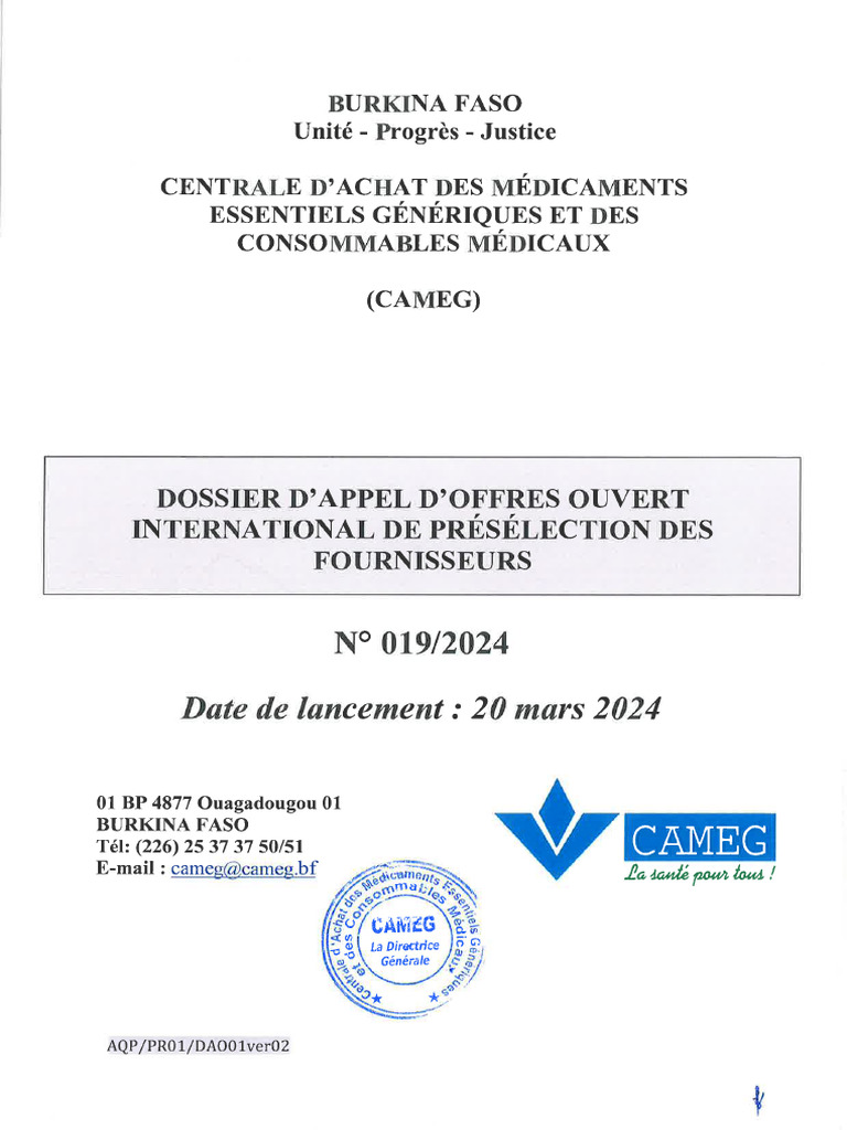 DAQP DAOI 019-2024 Preselection Fournisseurs | PDF