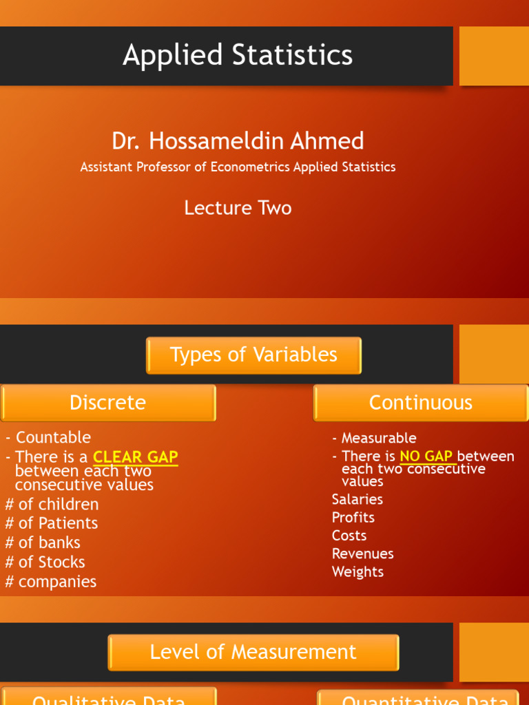 Lecture 2 - Tabulation _ Graphical Presentation | PDF | Histogram | Level Of Measurement