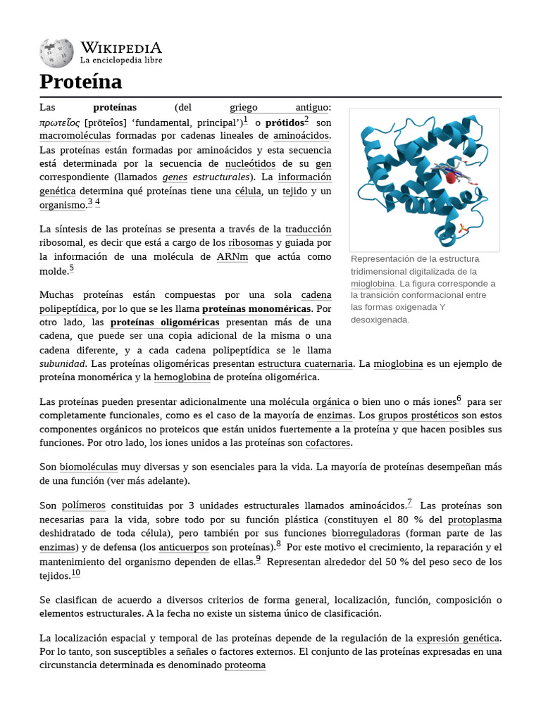 Proteína | PDF | Proteínas | Desnaturalización (bioquímica)