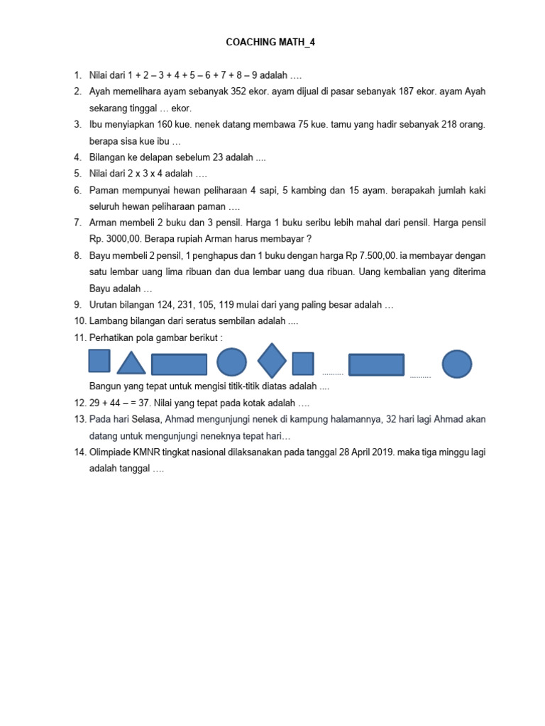 COACHING_MATH_4 | PDF