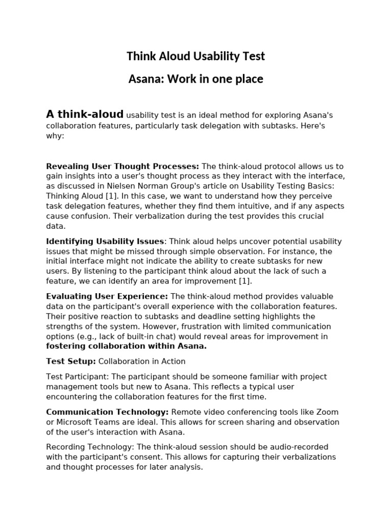 Think Aloud Usability Test | PDF | Usability | Computing