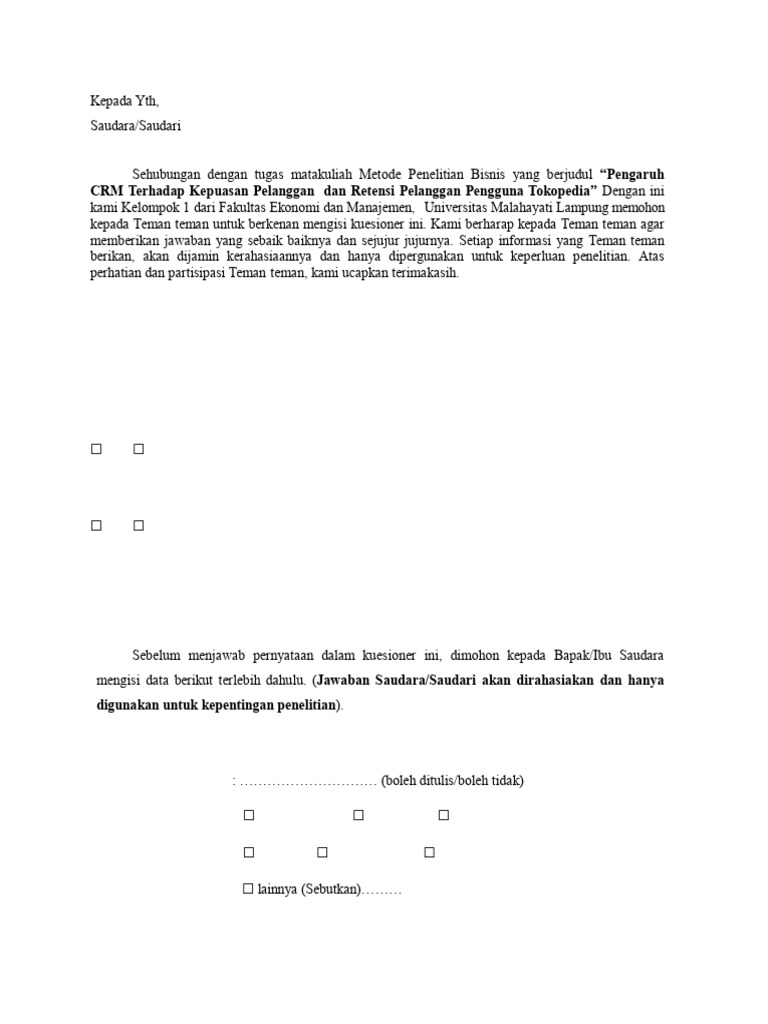 Kuesioner Baru_kel1 (1) | PDF