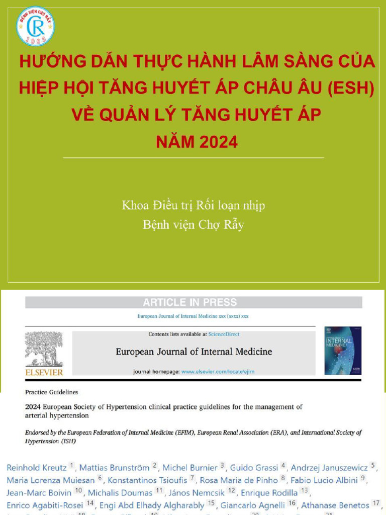 ESH 2024 - Tăng Huyết Áp | PDF