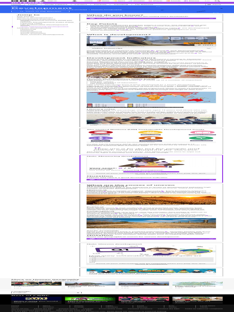 Development - KS3 Geography - BBC Bitesize | PDF | International ...