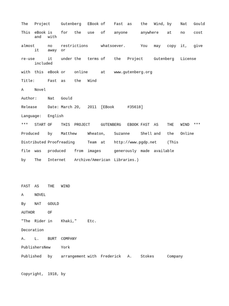 Fast As The Wind | PDF