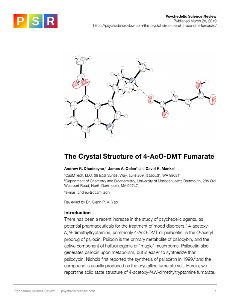 The-Crystal-Structure-of-4-AcO-DMT-Fumarate | PDF | Chemical Bond | Ion