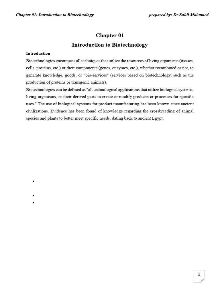 Introduction to Biotechnology Overview | PDF | Biotechnology ...