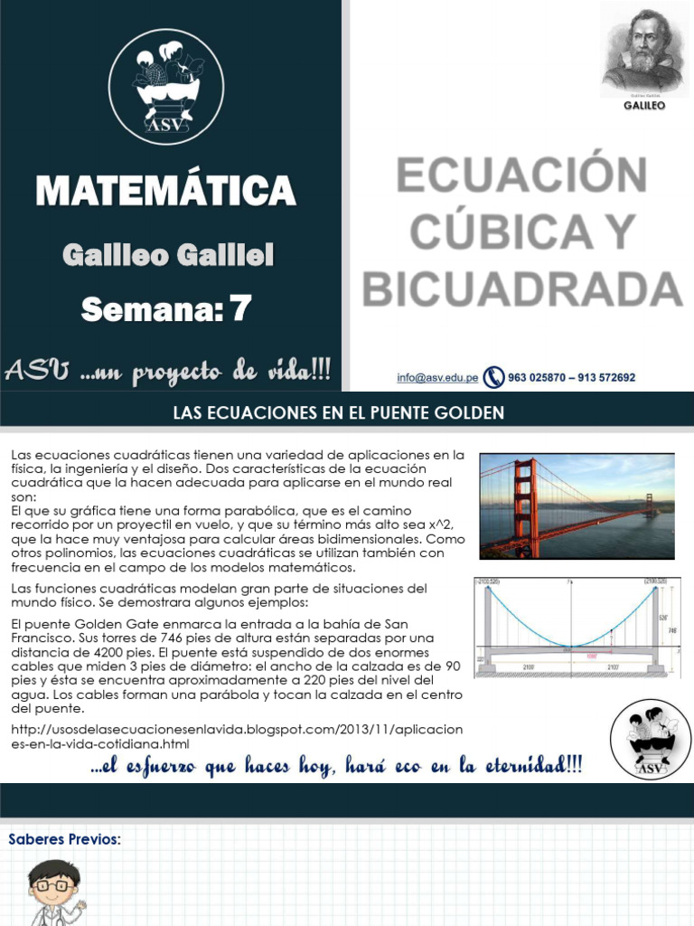 SC 7 Alg Galileo II B | PDF | Ecuaciones | Matemáticas