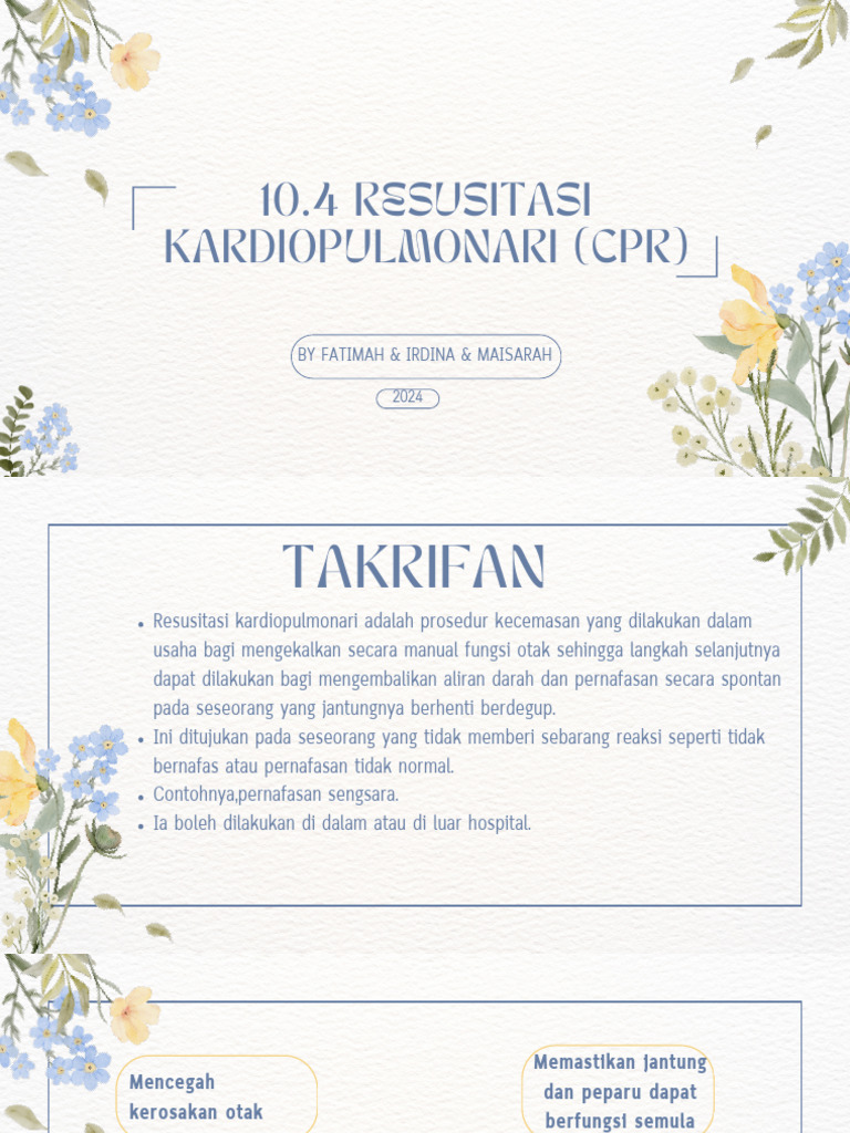 10.4 Resusitasi Kardiopulmonari (CPR) - 20241112 - 221917 - 0000 | PDF
