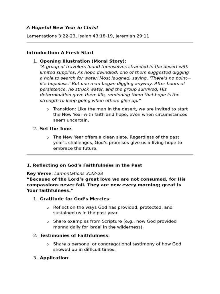 A Hopeful New Year in Christ | PDF | Prayer | Jesus